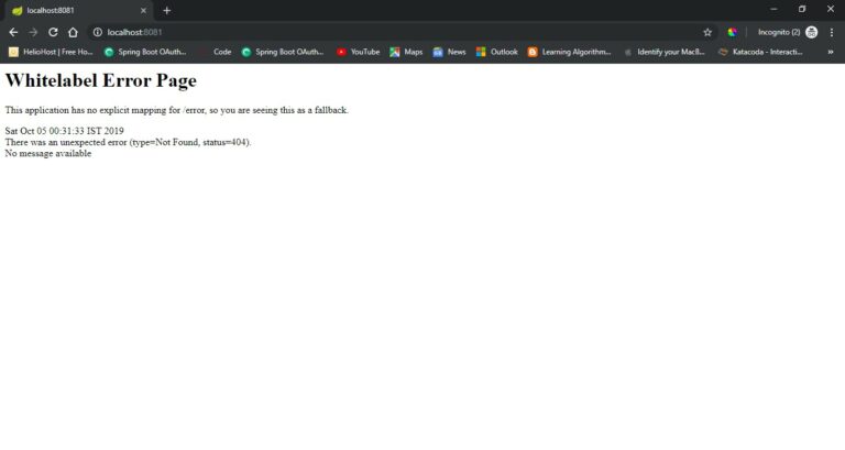 Customize Whitelabel Error Page in Spring Boot - Daily Code Buffer