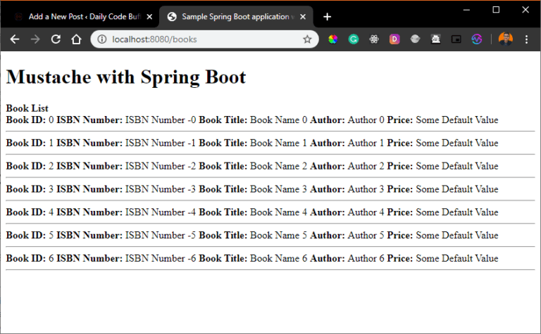 Implementing Mustache with Spring Boot - Daily Code Buffer